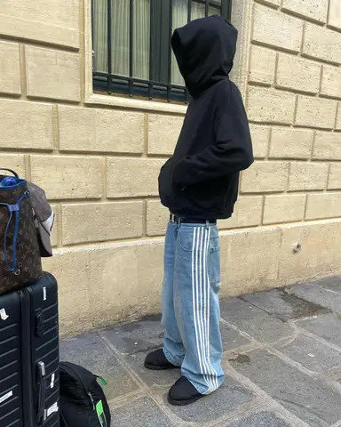 Buy Womens Denim Mens Jeans Pants Vintage Wash Denim Track Pants Street ...