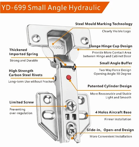 Buy Youdo Concealed Hydraulic Kitchen Cabinet Hinge Adjustable Soft ...