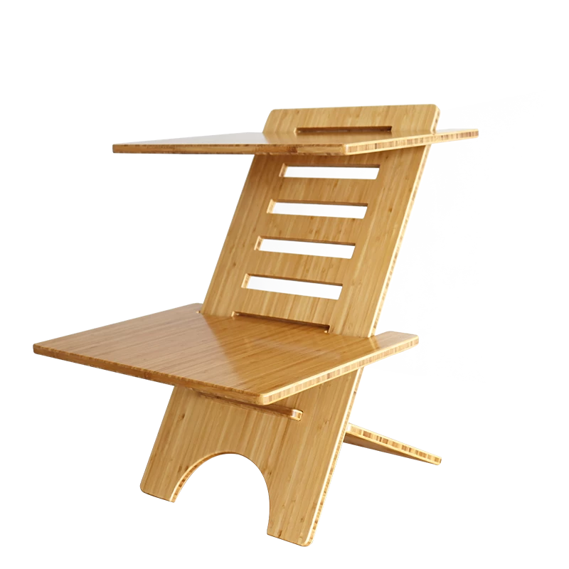 Buy Natural Bamboo Standing Desk Converter Height Adjustable Sit Stand ...