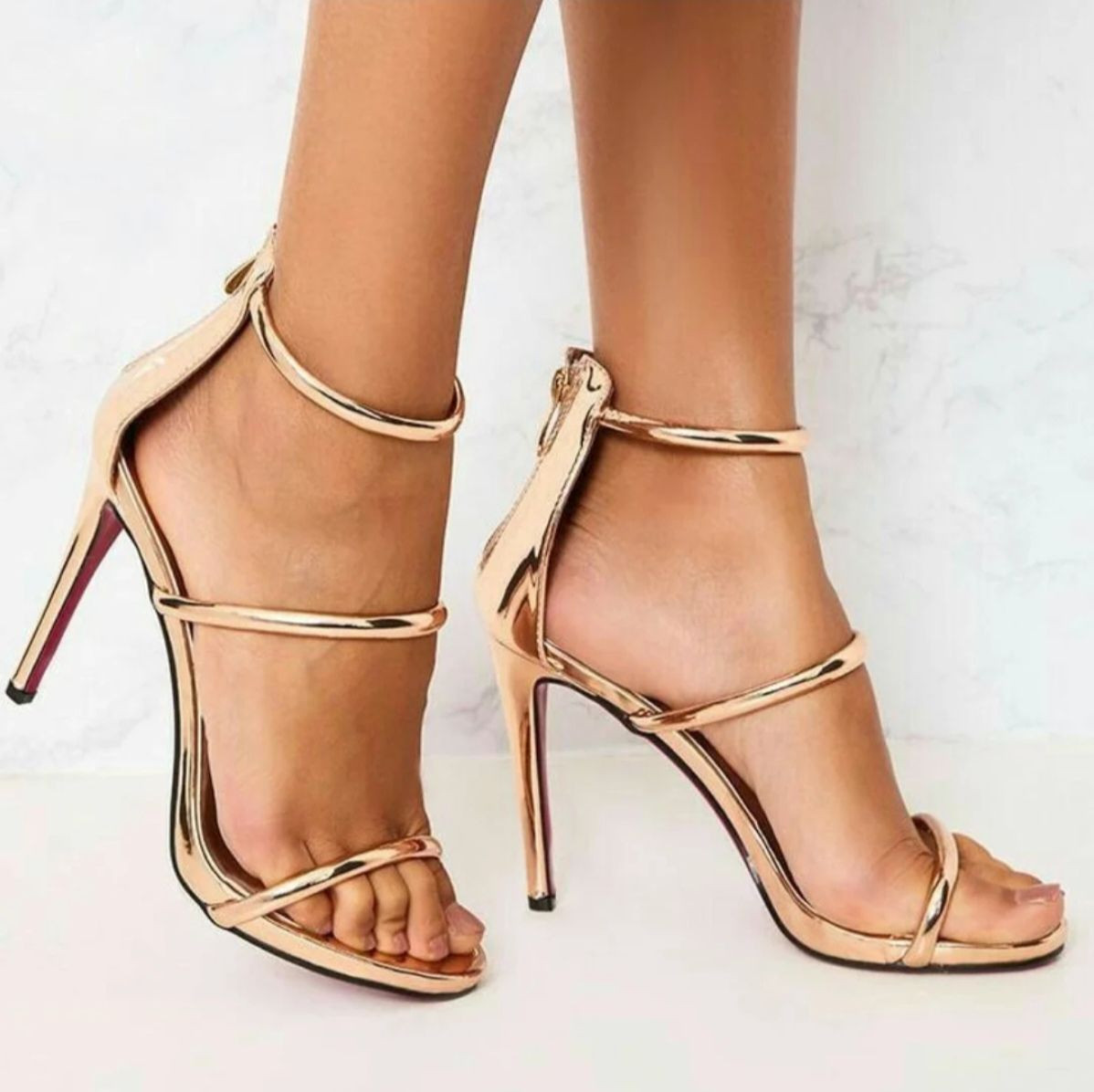 Buy 细女高跟鞋，小圆头，女凉鞋，跟凉鞋，一字带露趾，后跟拉链 from Huizhou Mai Luo shoes Co., Ltd, China | Tradewheel.com