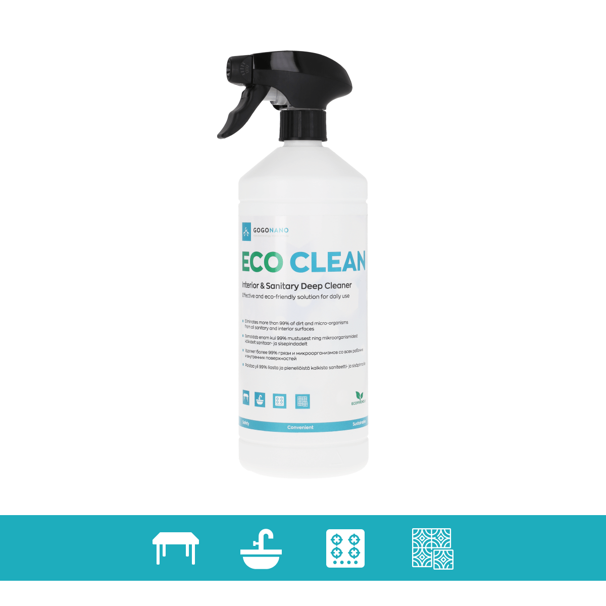 Buy Gogonano Bathroom Multi Purpose Cleaner Ecoclean, 1l from GoGoNano, Estonia | Tradewheel.com