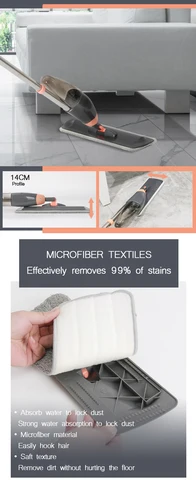 Buy 2022 New Mop Spray Microfiber 360 Twist Mop Mob Cleaner Cleaning ...