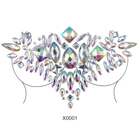 Buy Body Jewels Temporary Tattoo Sticker Boob Jewels Gem Rhinestone ...