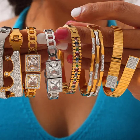 Buy British Style Retro Niche Geometric Inlaid Colored Diamond Design ...