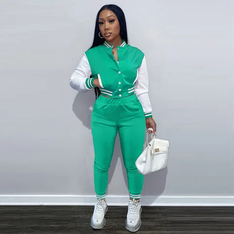 Buy C Clothing Ladies Baseball Uniform Style Jacket And Legging Sport ...