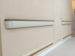 Buy Crash Rail Wall Guard Rails For Hospitals With Wooden Color from ...