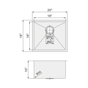Buy Cupc Certificate 16 18 Gauge Single Bowl 201 304 Steel Undermount ...