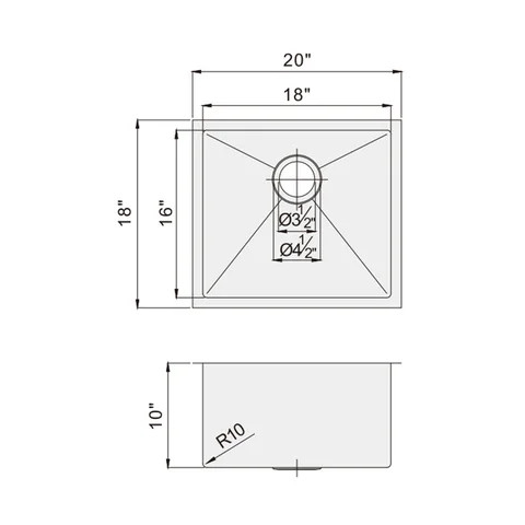 Buy Cupc Certificate 16 18 Gauge Single Bowl 201 304 Steel Undermount ...