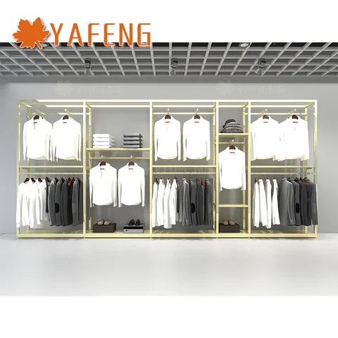 Buy Custom Modern Garment Clothing Display Rack Metal Boutique Clothing ...