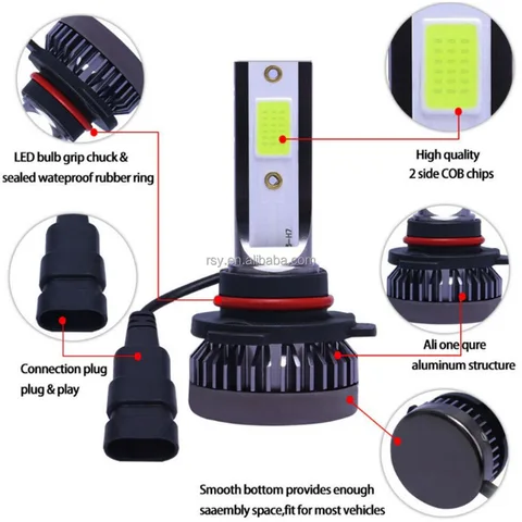 Buy Fanless Small Size Mini Led Headlight H11 H7 H1 9005 9006 Led ...