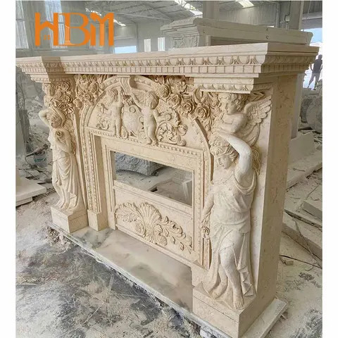 Buy Modern Hand Carved Fireplace Chinese Marble Fireplace Mantel ...