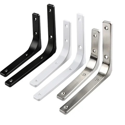 Buy Modern Heavy-duty Silver L-type Wall Bracket 4-hole Stainless Steel ...