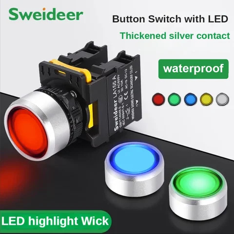Buy New 22mm Momentary Self Locking 24v Power Push Button Switch ...