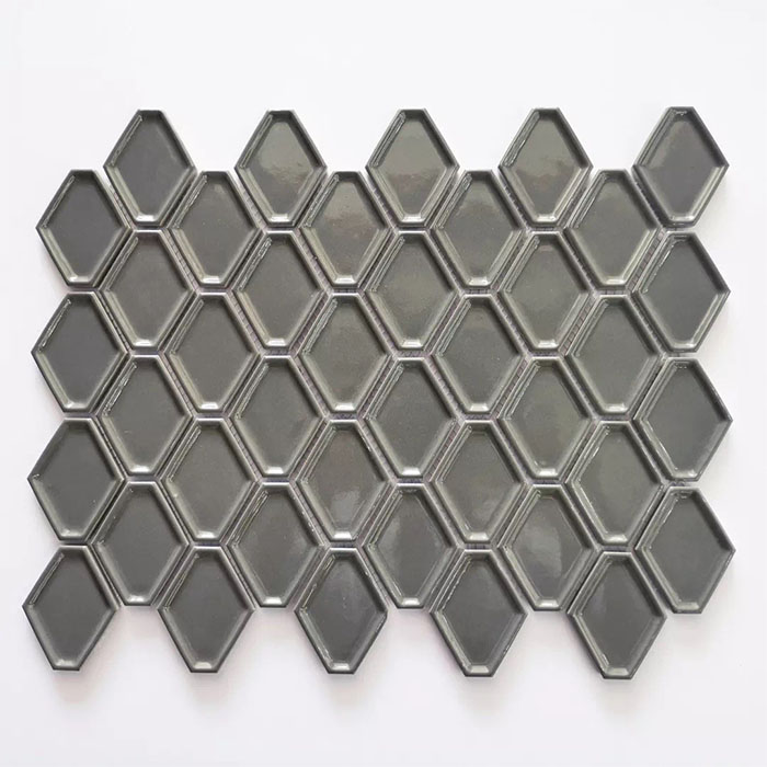 Buy New Design Glazed White Beveled Hexagonal Ceramic Mosaic Wall Tile ...