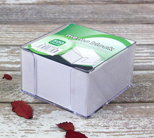 Buy Plastic Memo Cube With Pen Holder Boxes Paper Block Note Cube Memo ...