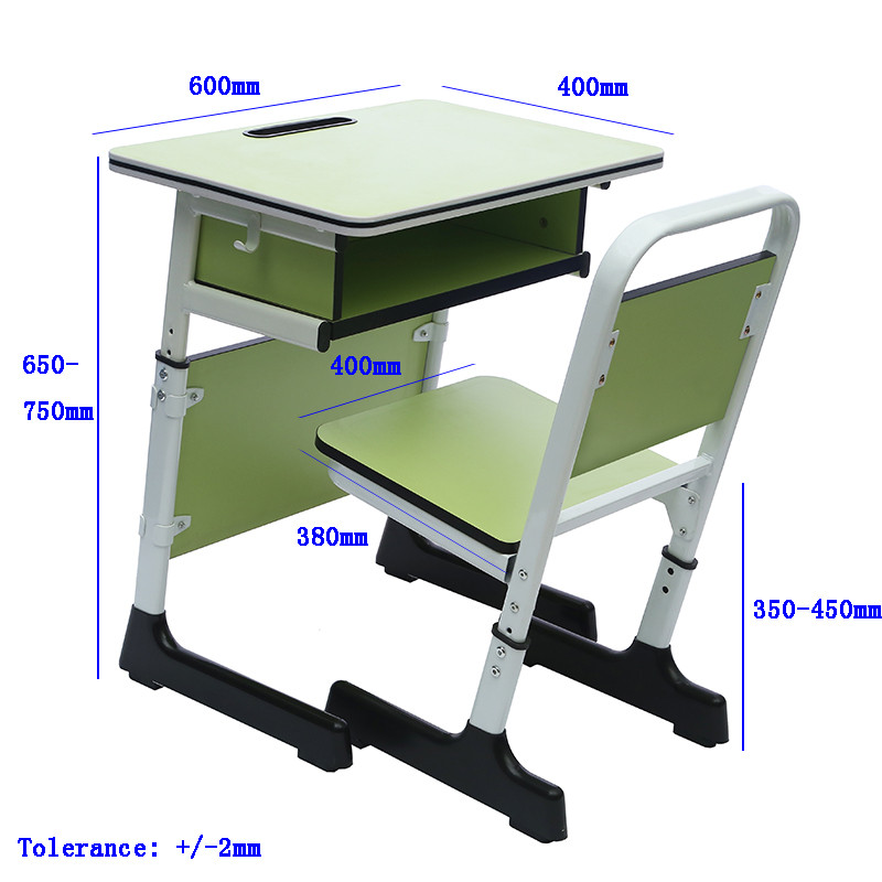 Buy Professional Classroom Furniture Height Adjustable School Single Desk And Chairs from ...