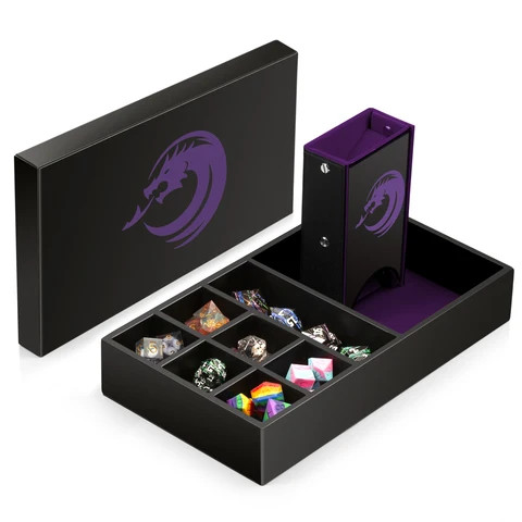 Buy Pu Leather 3 In 1custom Dnd Dice Rolling Tray With Lid Pu Leather ...