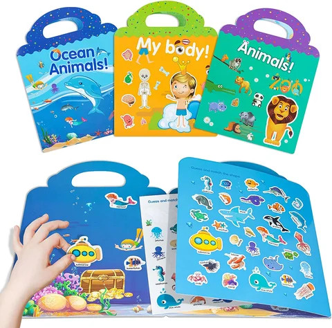 Buy Reusable Sticker Pad Toddler Sticker Activity Book Preschool ...