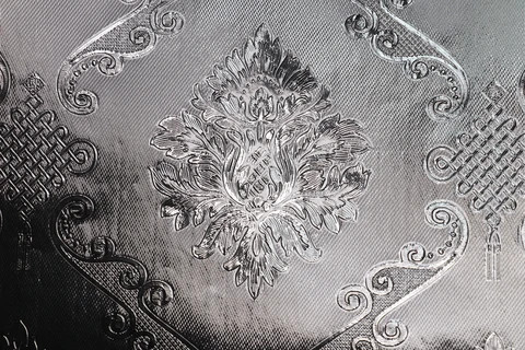 Buy Silver Damascus Pattern Oil Proof Wallpaper Kitchen Decoration ...