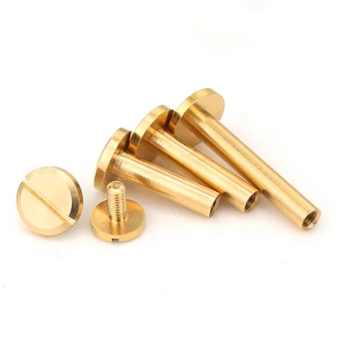 Buy Slotted Flat Head Chicago Binding Screw Rivet Male Female Leather ...