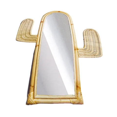 Buy Special Design Cactus Shaped Rattan Mirror Hanging Decoration ...