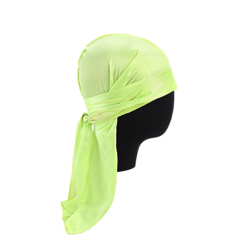 Buy Thicker Bigger Section Simulation Silk Durags Pure Color Head Cap ...