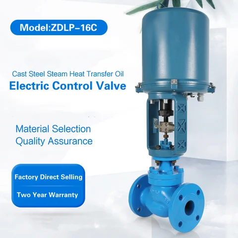 Buy Zdlp-16c Cast Steel Electric Single Seat Control Valve Electric Proportional Automatic ...