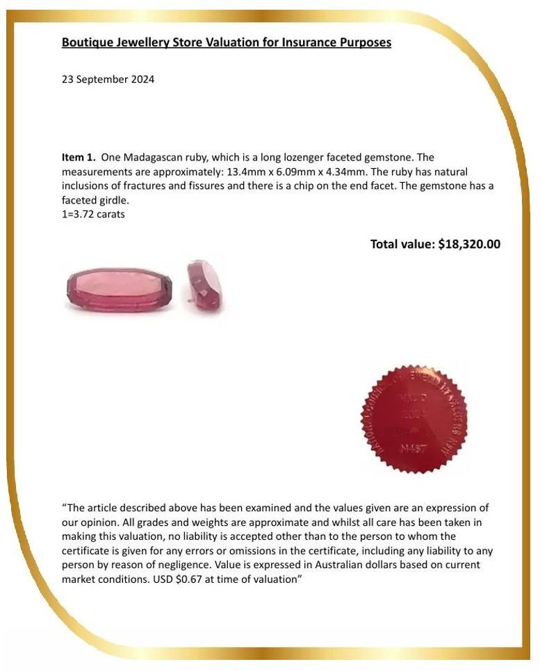 Buy Natural Untreated Ruby Lozenge Cut - 3.72 Carats from Philsgems ...