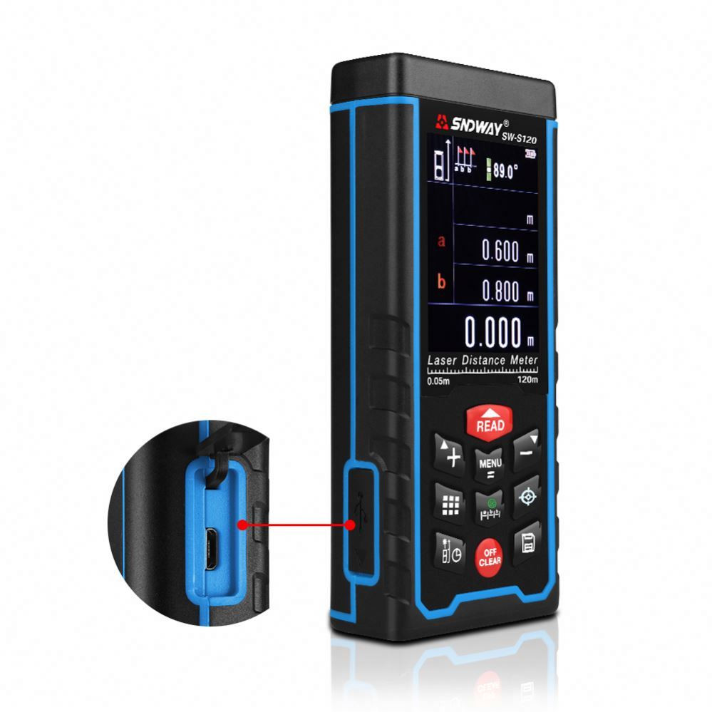 Buy Color Screen 120m Laser Distance Meter 400ft Range Finder Tape ...