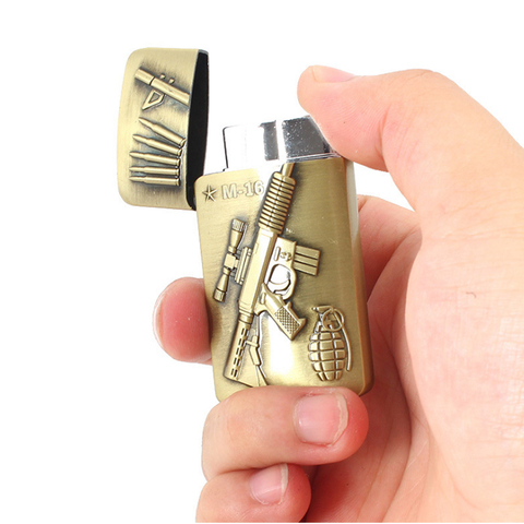 Buy Creative Relie Gun Bullet Straight Flame Compact Jet Metal Lighters ...