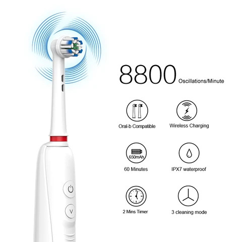 Buy Customized Wireless Electric Toothbrush Rechargeable Rotating ...