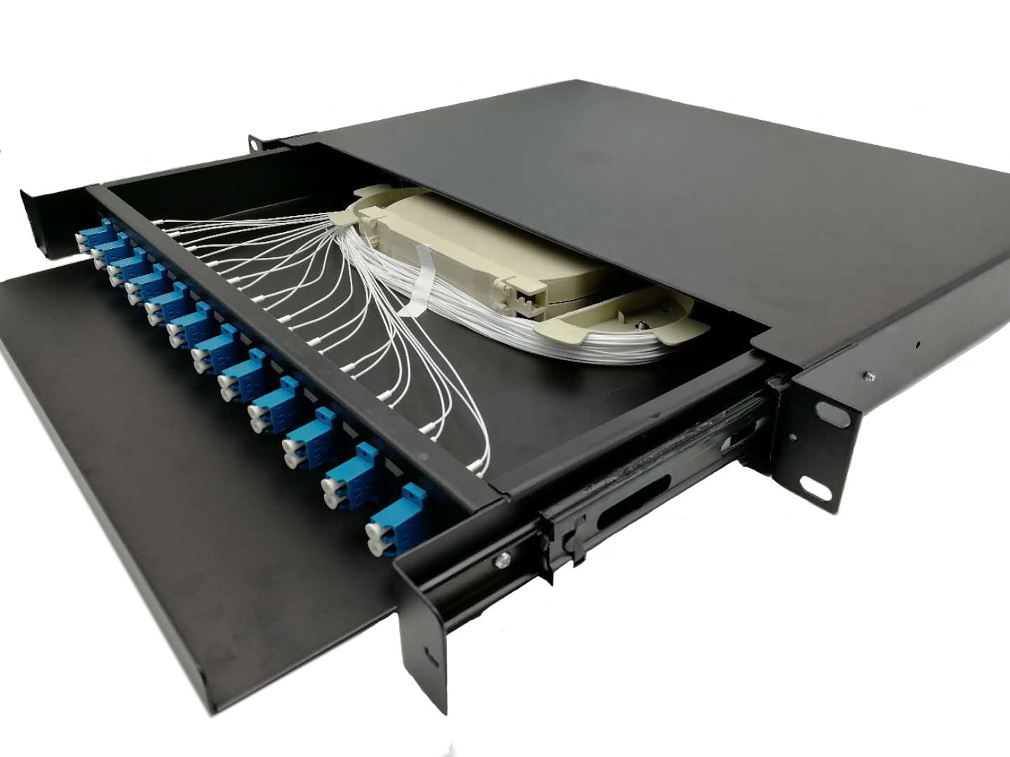 Buy Fiber Optic Patch Panel Ftth Terminal Box Rack 24 Cores Lc ...