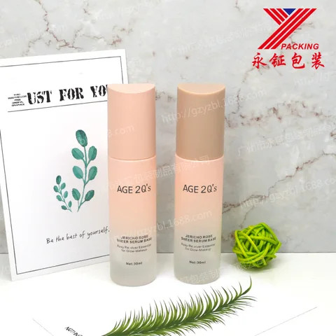 Buy Frosted Pink Liquid Foundation Glass Bottle With Pump 30ml ...