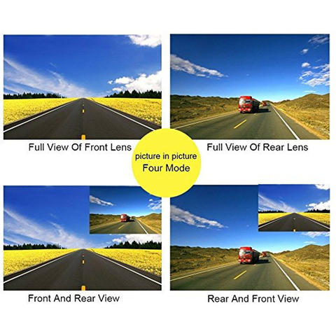 Buy Full Hd 1080p 4.3 Inch Dual Lens Front And Back Dashcam Rearvie ...