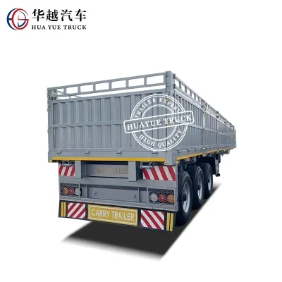 Buy Huayue 3 Axles Dropside Cargo Lorry Semi Trailer With Removable ...