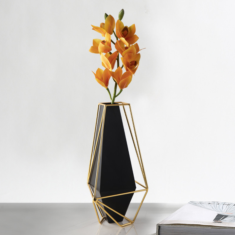 Buy Luxury Iron Art Decorative Gold Metal Frame Vase Metal Handicraft ...