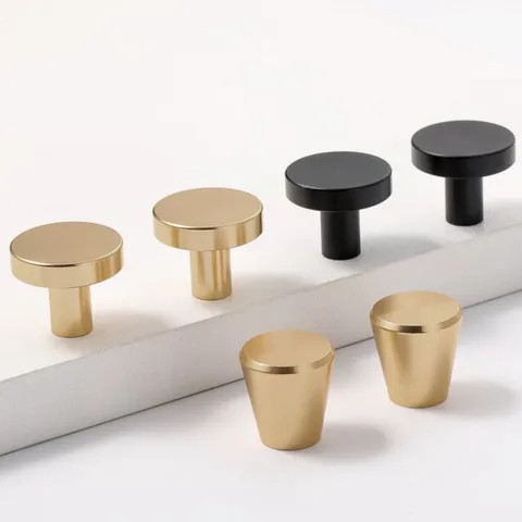 Buy Modern Simple Brass Handle Coat Shoe Drawer Small Handle Brushed ...