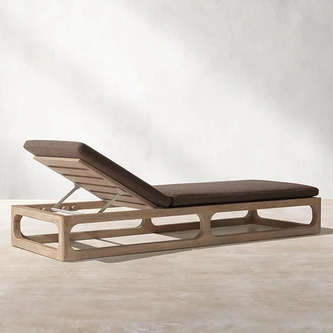 Buy Outdoor Pool Sun Bed Lounger Hotel Furniture Wooden Backrest ...
