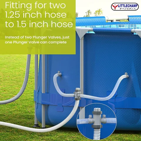 Buy Split Swimming Pool Hose Plunger Valve, 2 In 1 Hose Plunger Valve ...