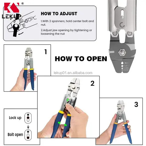 Buy Stainless Steel Crimper Wire Rope Crimping Swaging Tool Cable ...