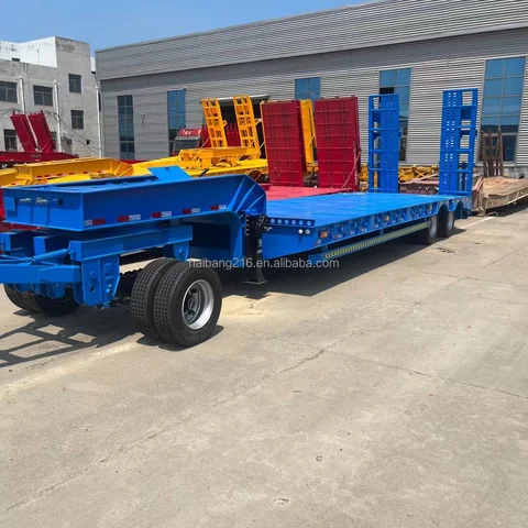 Buy Tow Coupling Turntable 2 Axle Low Flat Full Trailer With Tow Bar ...