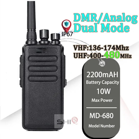 Buy Tyt Dmr Md-680 Two Way Radio Walkie Talkie Single Band 10w Vhf Uhf ...