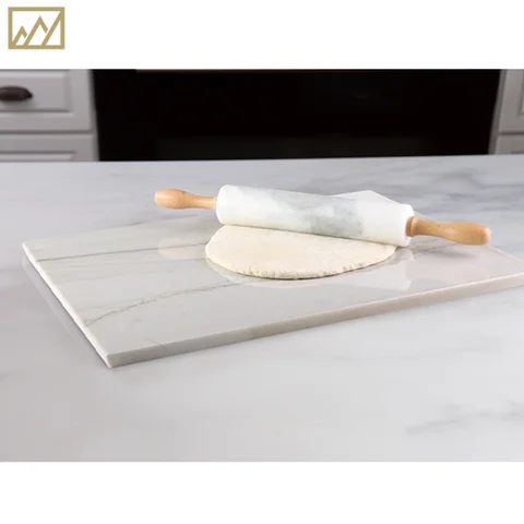 Buy Wedding Gift White Macaubas Marble Pastry Board High Density Stone ...