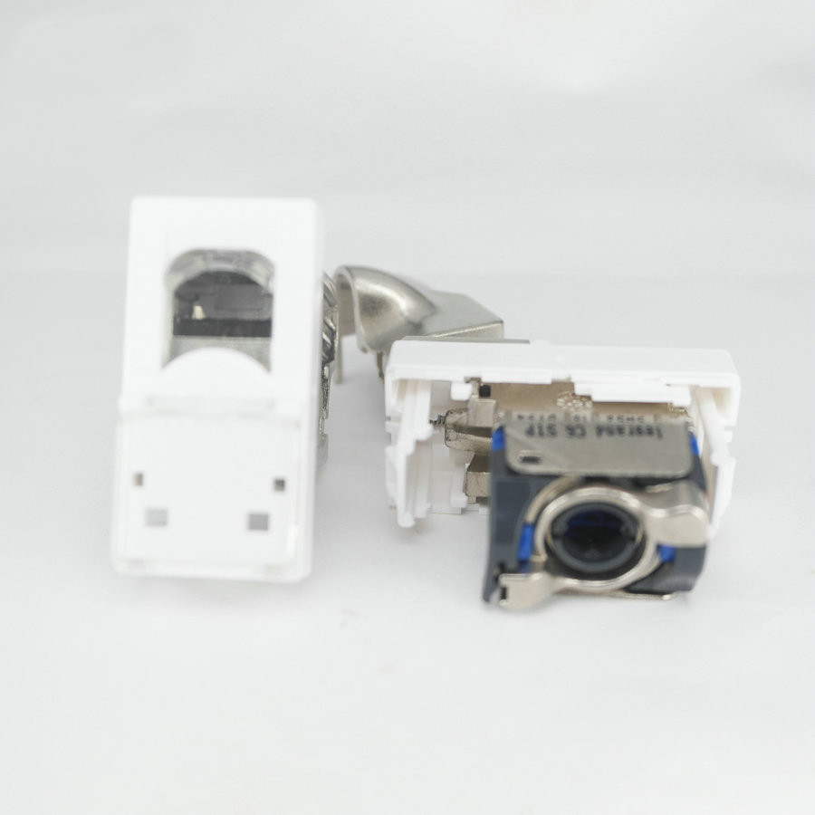 Buy White Standard Faceplate Rj45 French Type Keystone Jack For ...