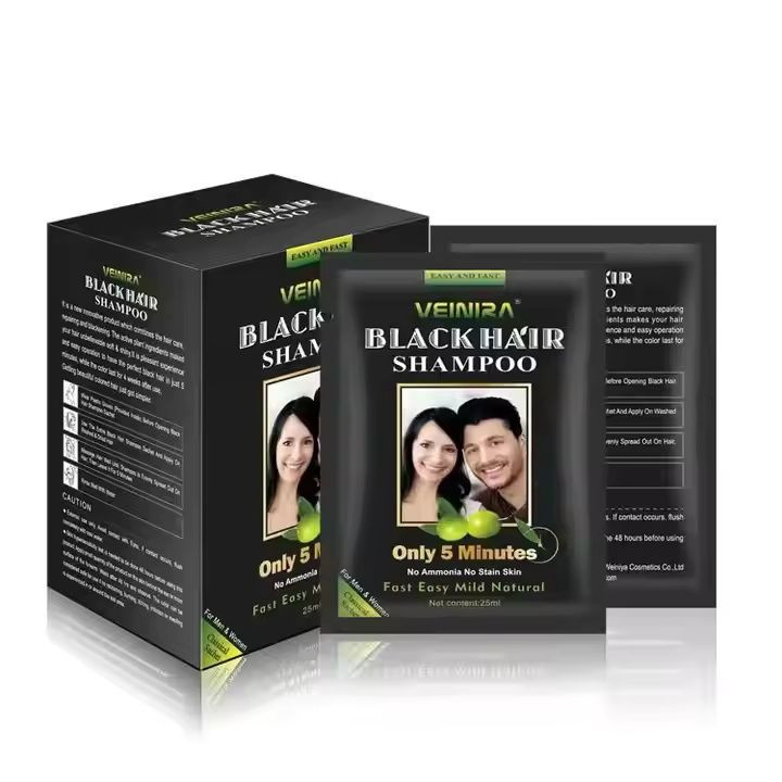 Daily Use Black Hair Color Shampoo Long Lasting Natural Black Hair Dye ...