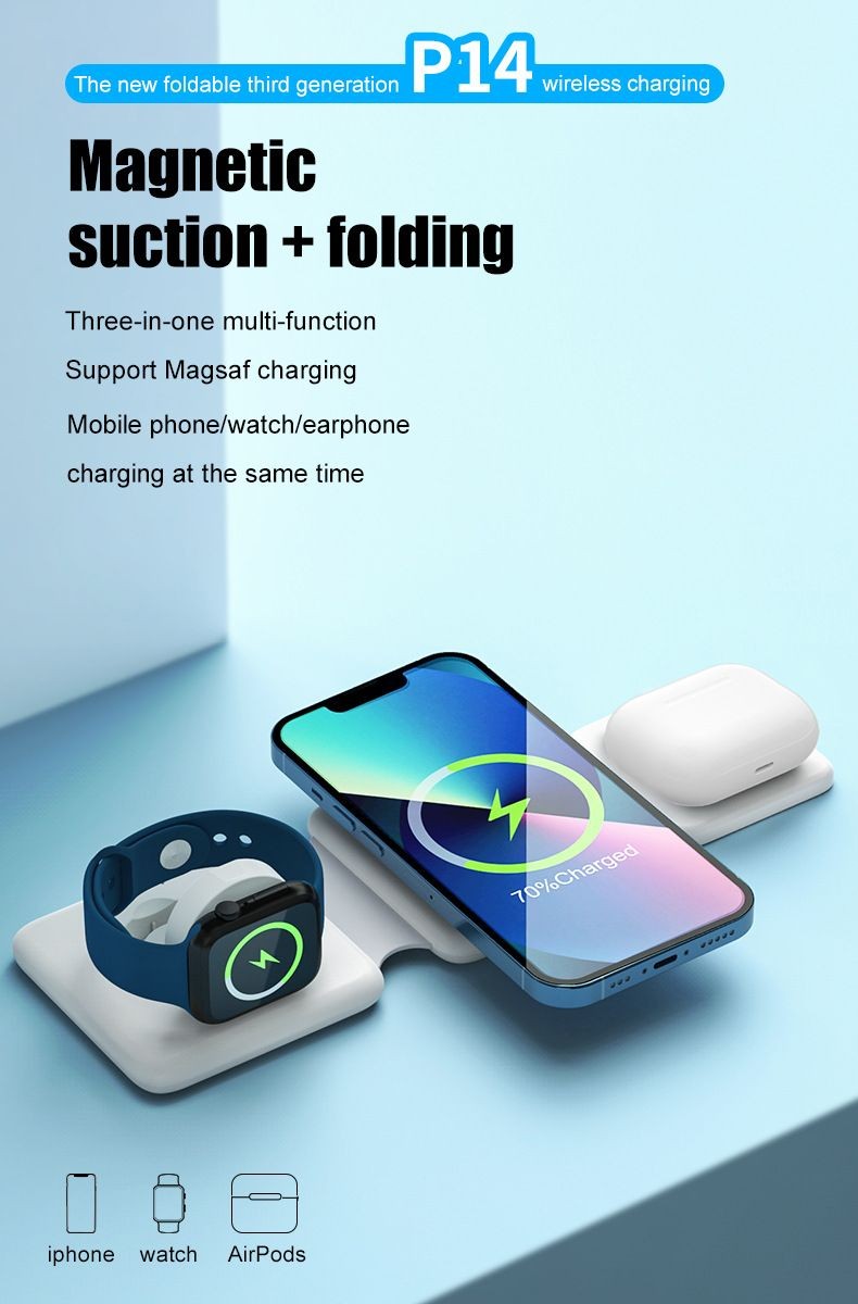 Buy Magsafe Wireless Charger 3 In 1 Multifunctional Magnetic Wireless ...