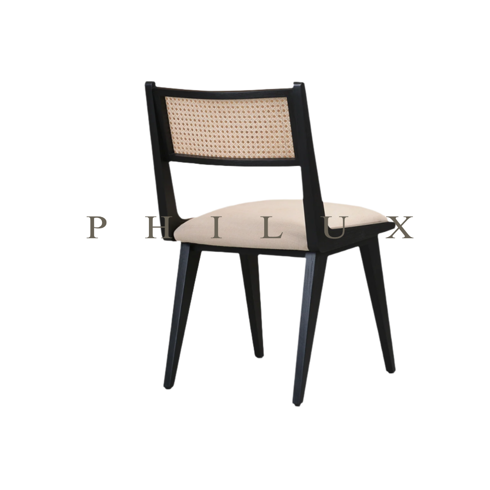Buy Philux Alva Dining Chair Solid Wood With Handwoven Solihiya Back ...