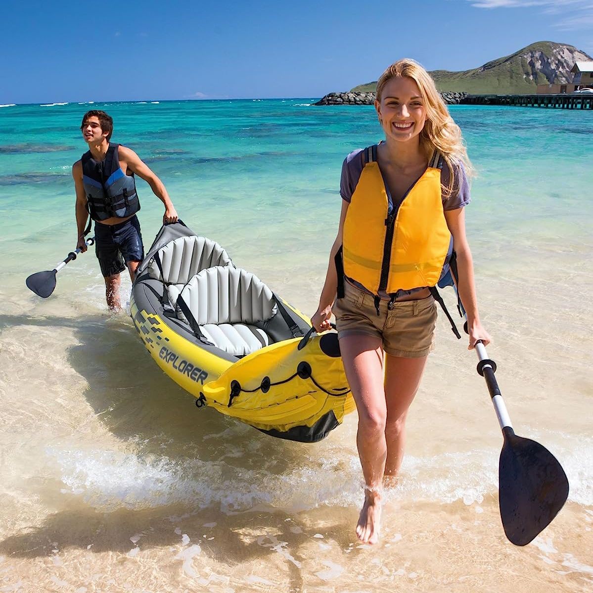 Buy 2-person Inflatable Kayak Set With Aluminum Oars Manual And ...