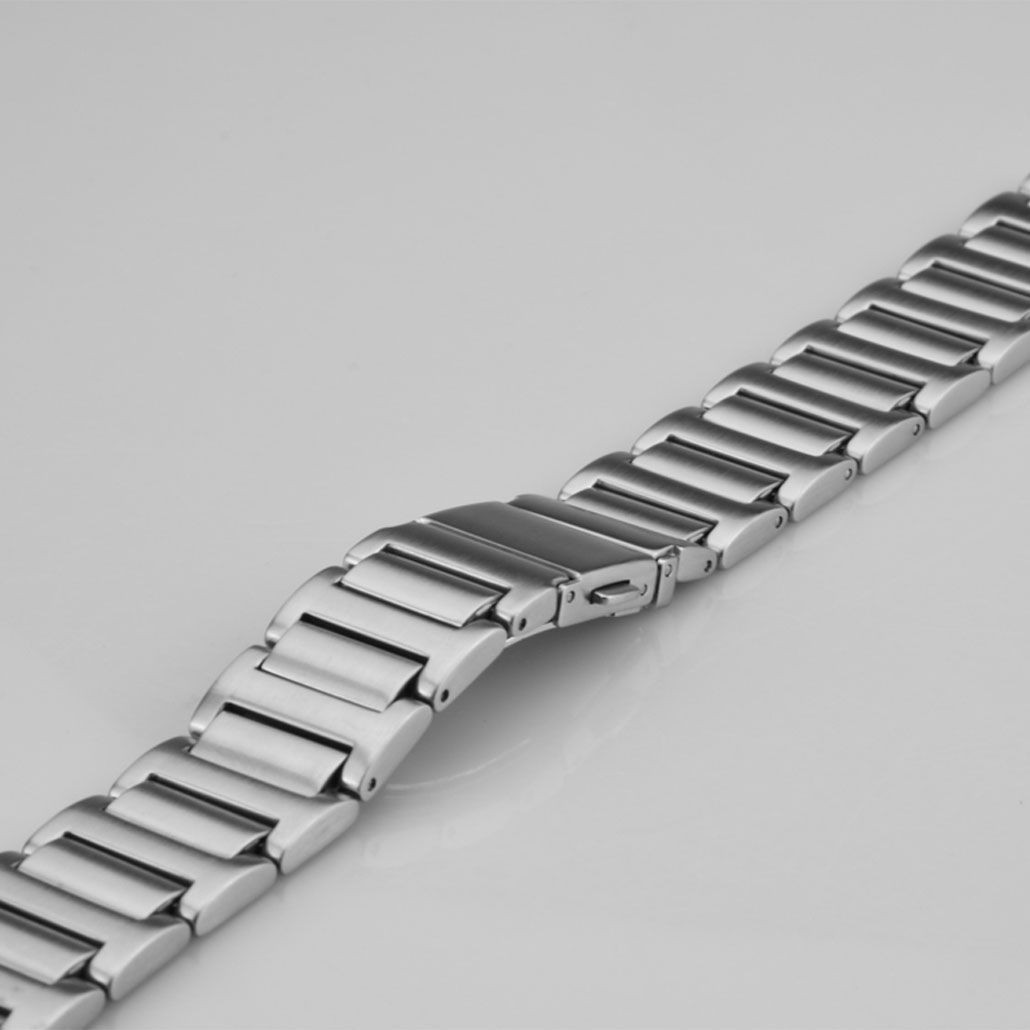 Buy Push Button Clasp Stainless-steel Watch Band In Silver from ...