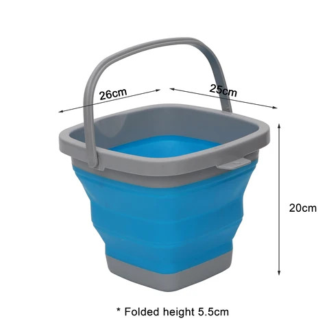 Buy 5-liter Lightweight Collapsible Water Bucket Rectangular Plastic ...
